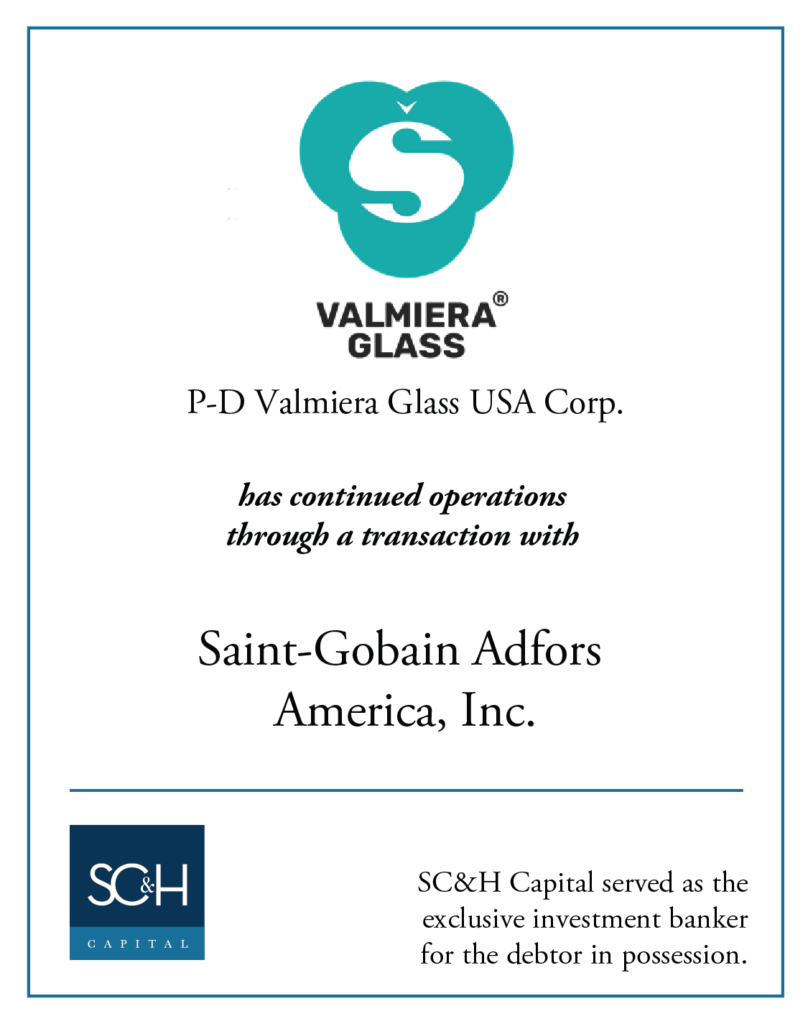 SC&H Capital Advises P-D Valmiera Glass USA Corp. in its Sale to Saint ...