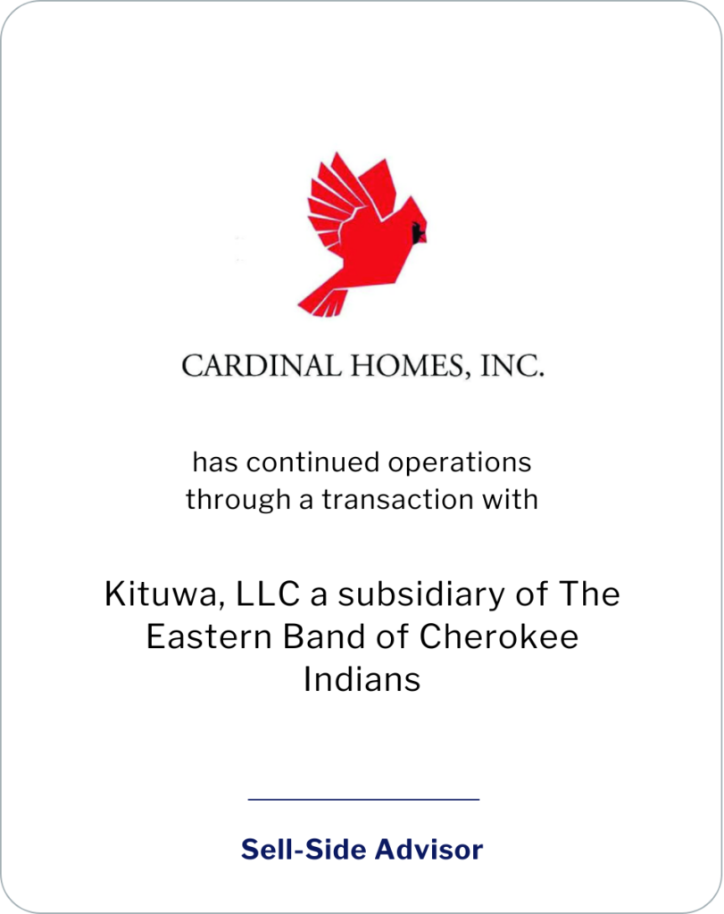 Cardinal Homes, Inc. has continued operations through a transaction ...